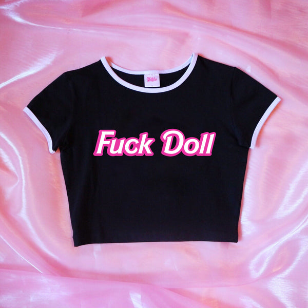 Limited Edition Black F*ck Doll Crop Top – Be A Bimbo